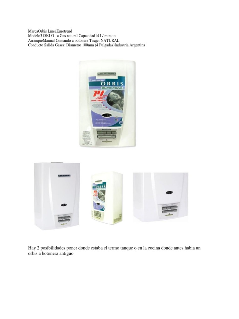 Datos Calefon Orbis Eurotrend 315 Klo | PDF