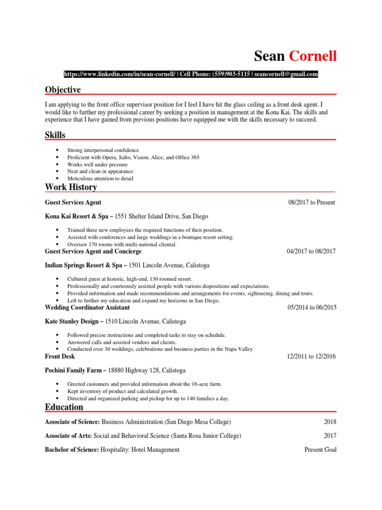 Sean Resume | PDF | Business | Psychology