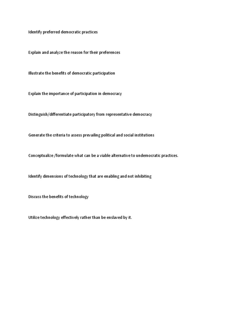 Identify Preferred Democratic Practices | PDF | Politics