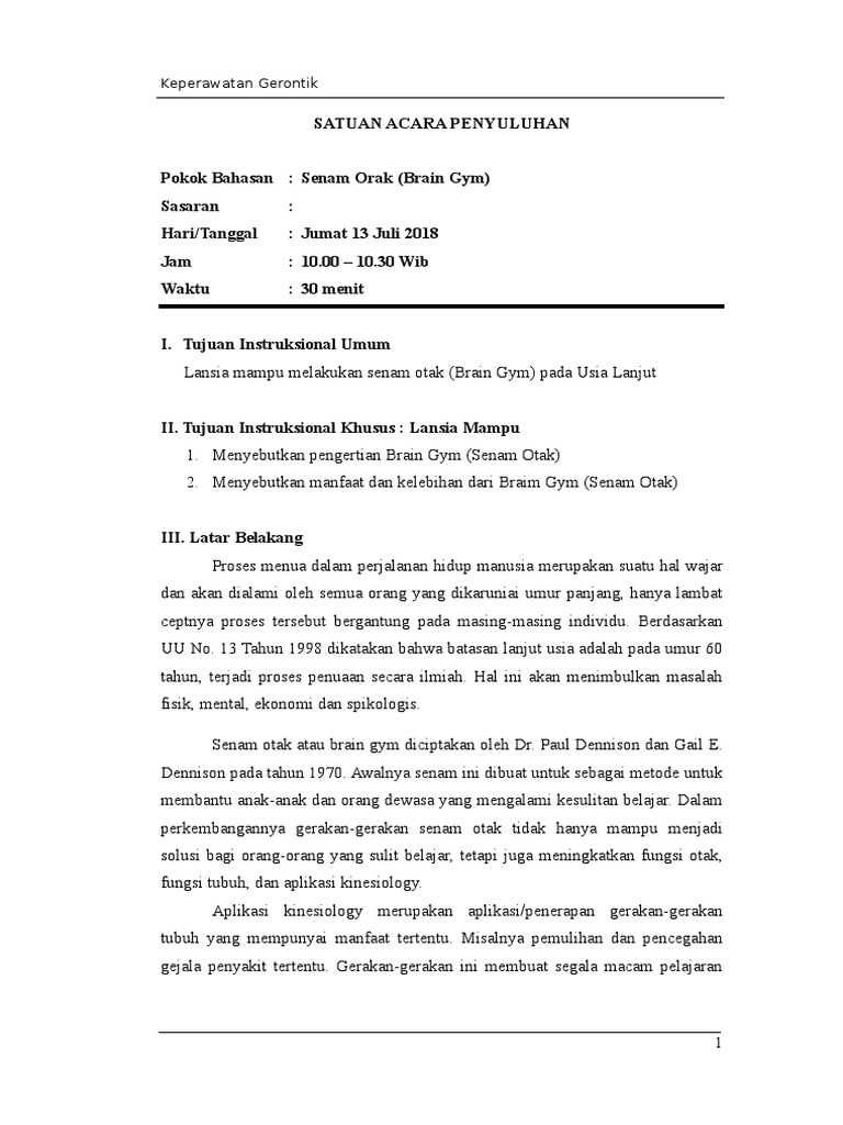 Sap Brain Gym | PDF | Karier & Perkembangan