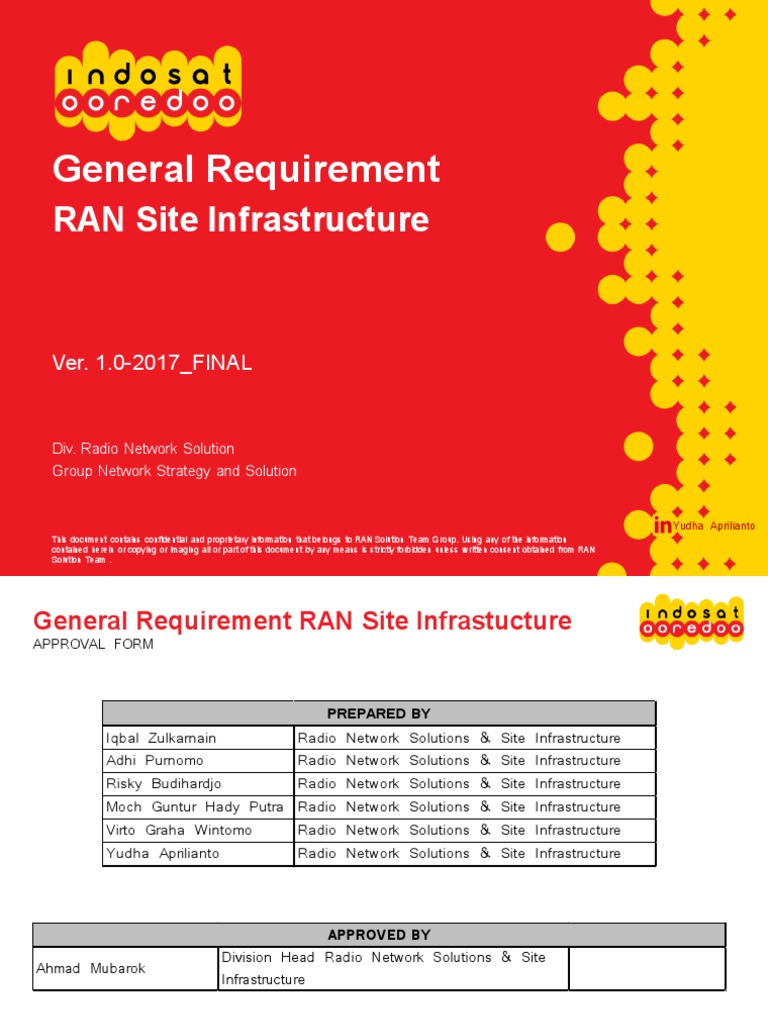 General Requirement - RAN Site Infrastructure v.01 - FINAL | PDF ...
