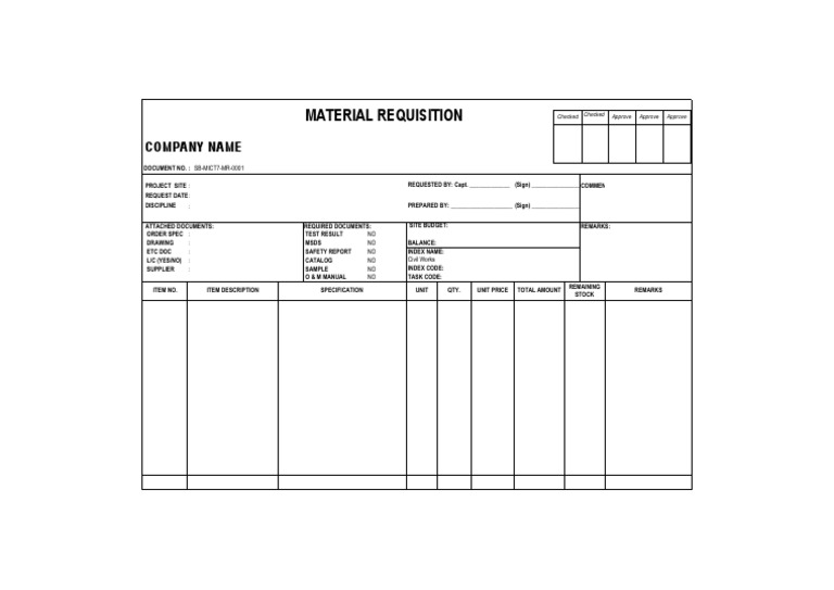 Material Requisition Form Template | PDF | Business | Computers