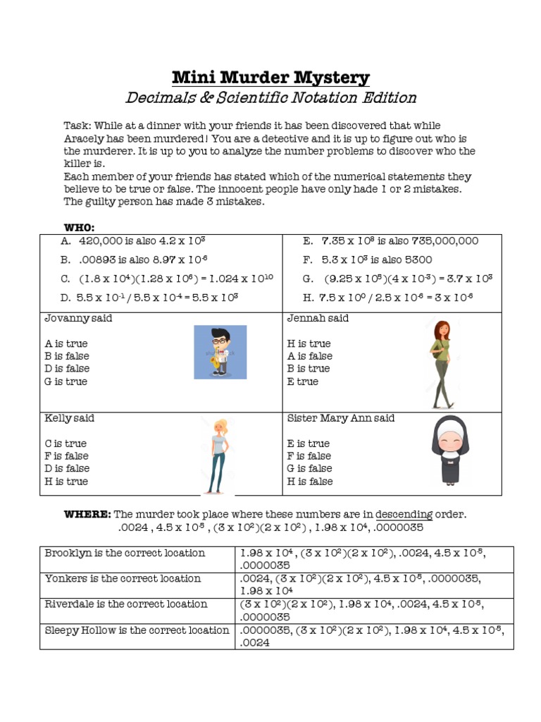 Mini Murder Mystery | PDF | Teaching Mathematics