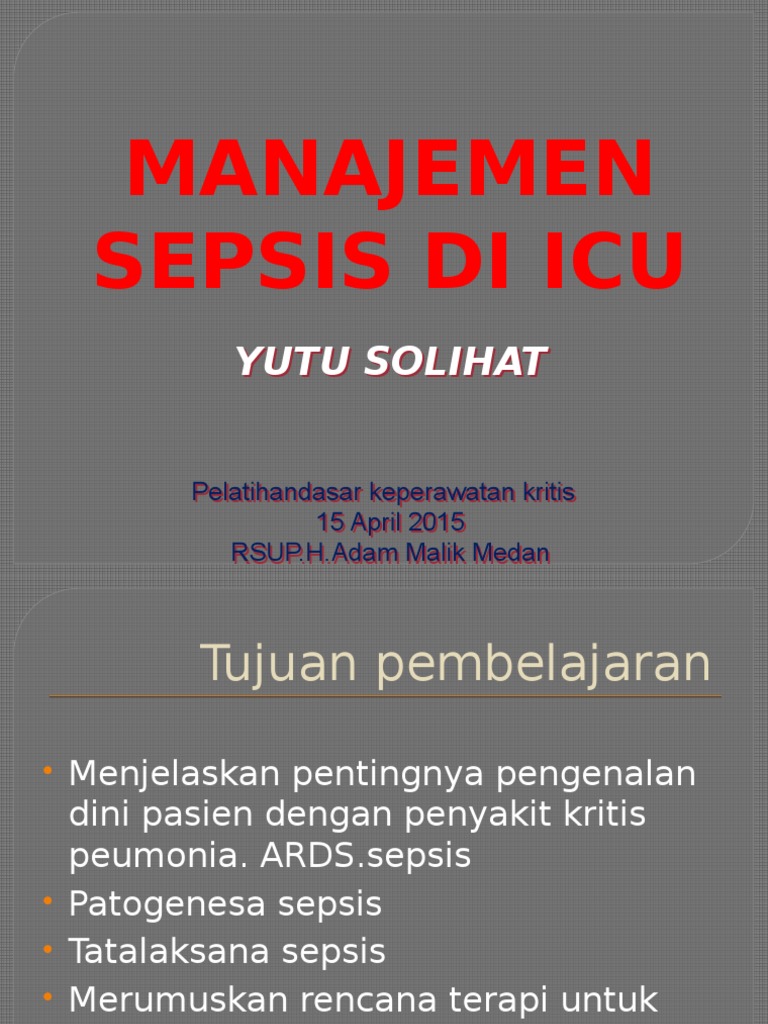 Manajemen Sepsis Di ICU | PDF