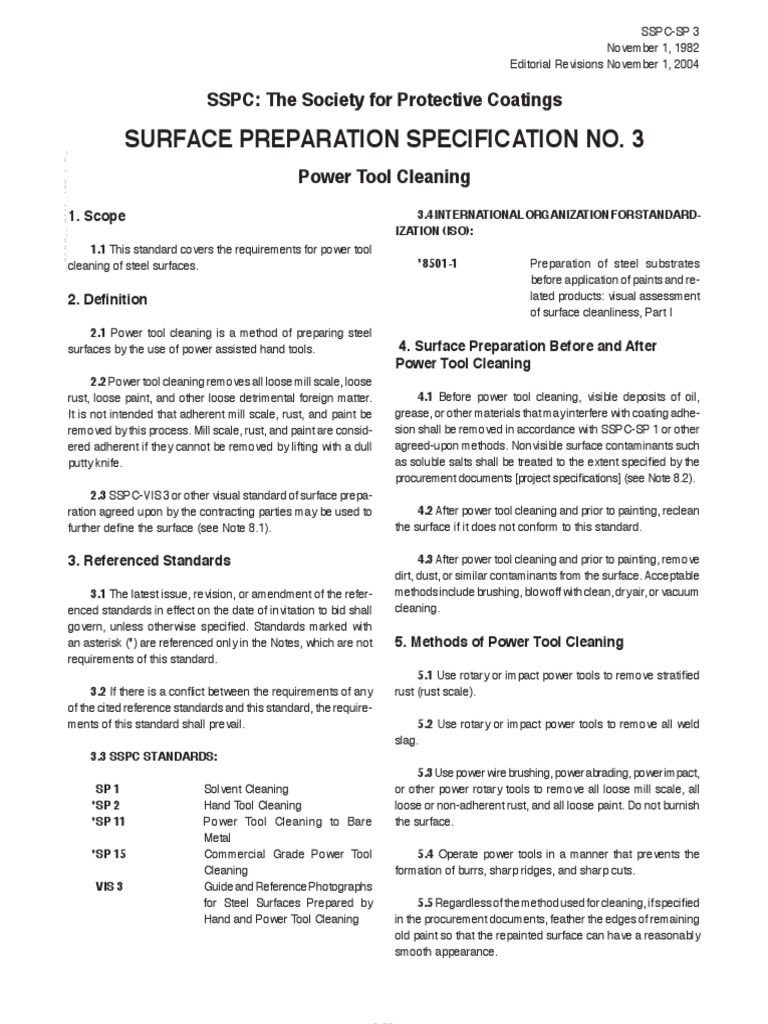 SSPC - SP 3 - 2004 PDF | PDF | Specification (Technical Standard) | Rust