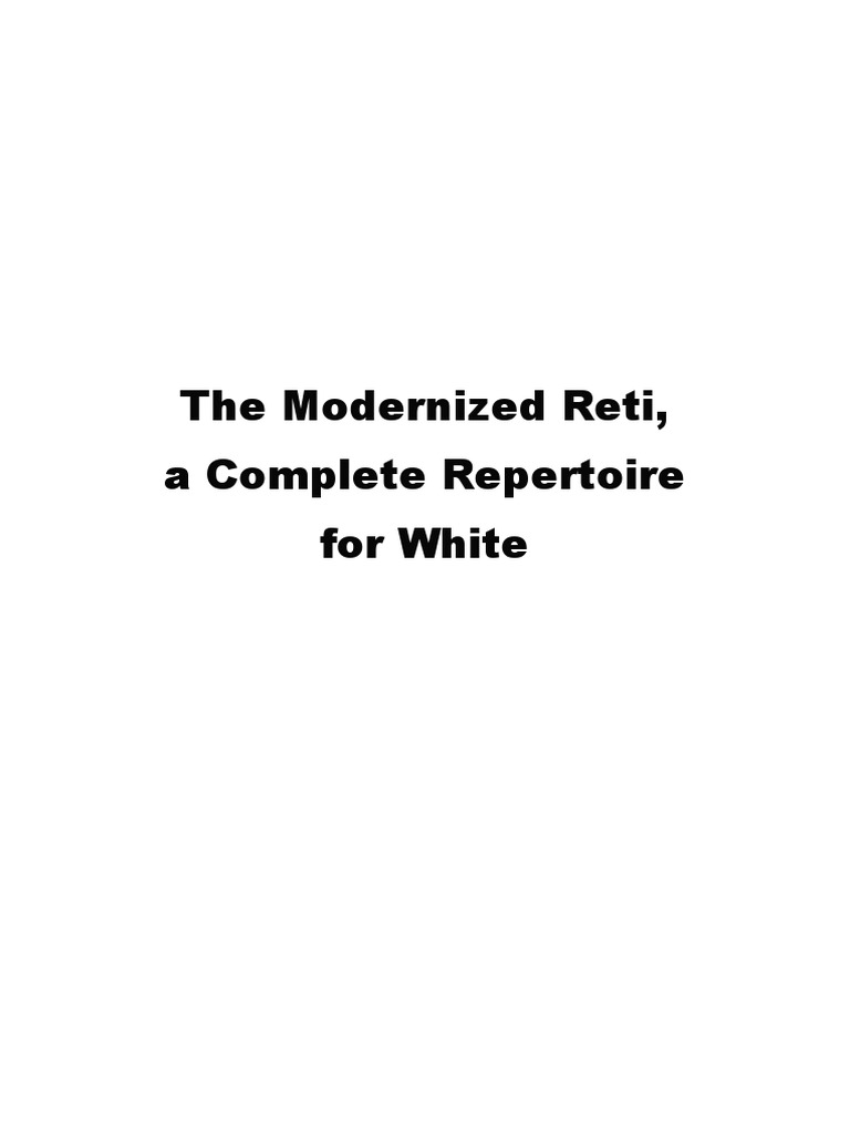 Modern Reti Opening | PDF | Traditional Board Games | Chess Theory