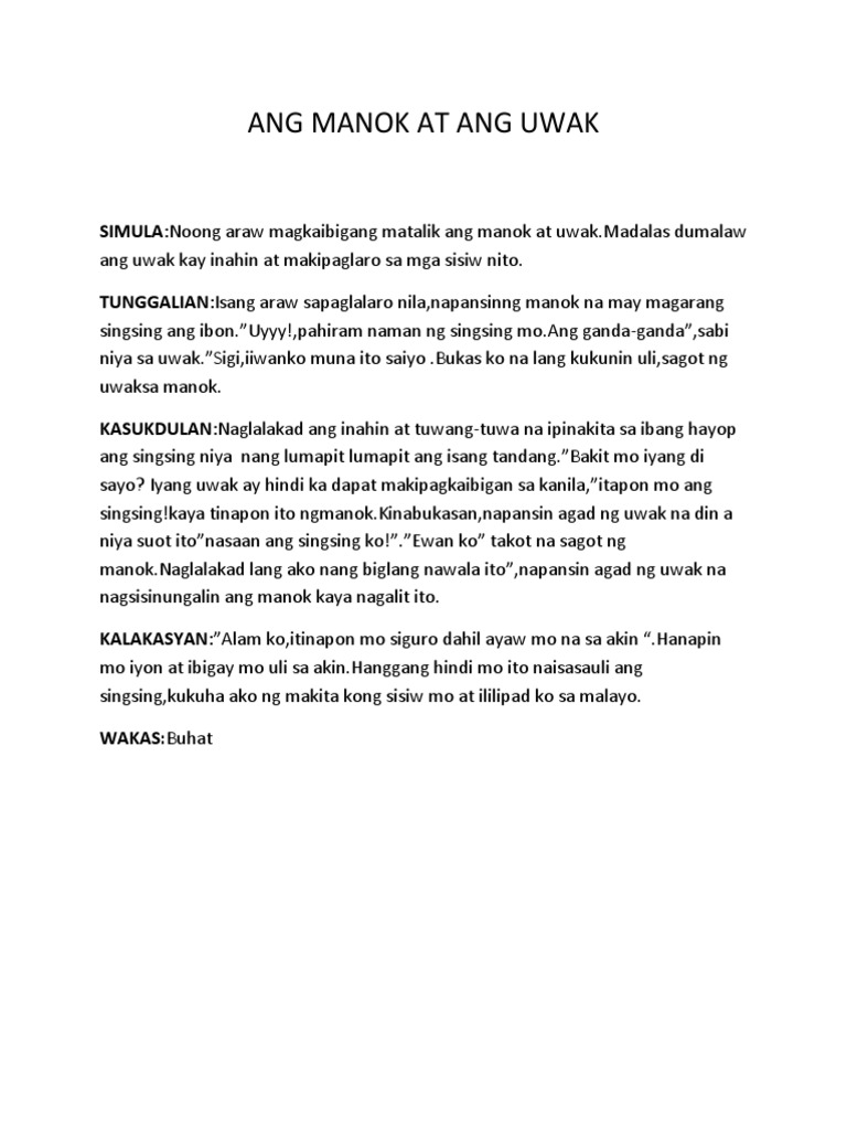 Ang Manok at Ang Uwak | PDF