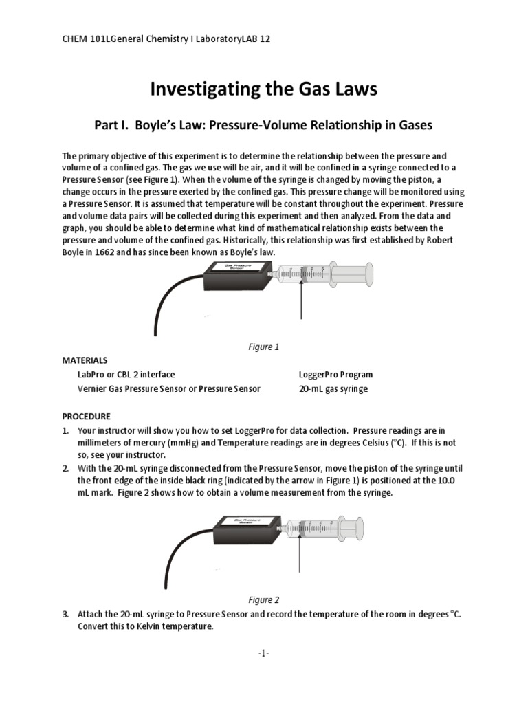 Investigating Gas Laws: An Analysis of Boyle's Law and the Pressure ...