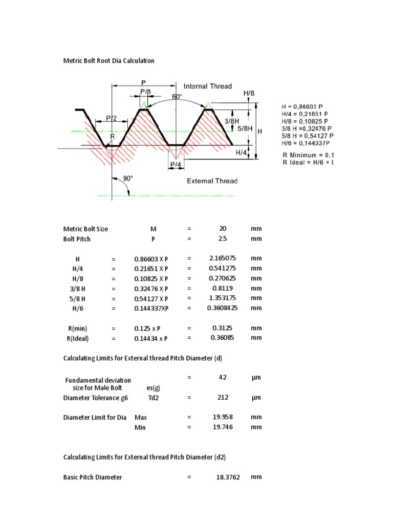 Root Dia Calculation | PDF | Screw | Machining