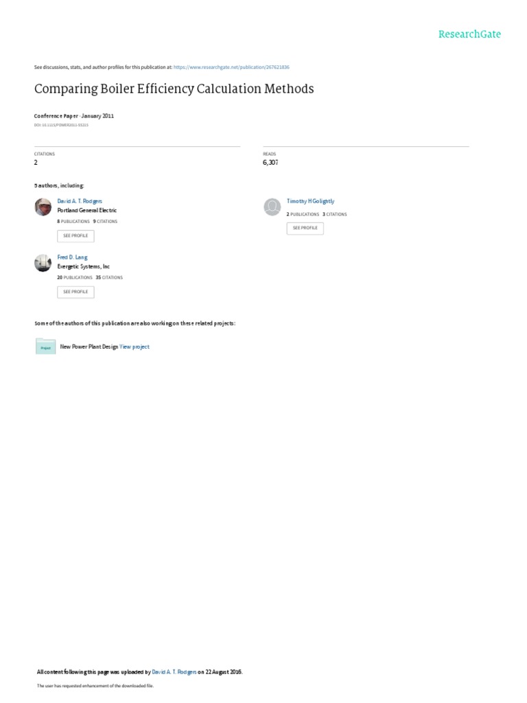Comparing Boiler Efficiency Calculation Methods | Download Free PDF ...