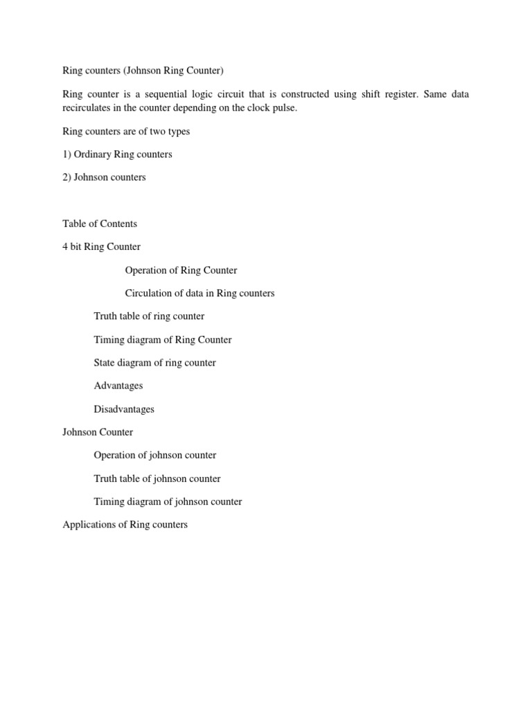 Johnson vs Ring Counter Explained | PDF | Digital Electronics | Electronics