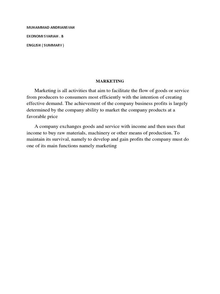 Muhammad Andriansyah Ekonomi Syariah - B English (Summary) | PDF