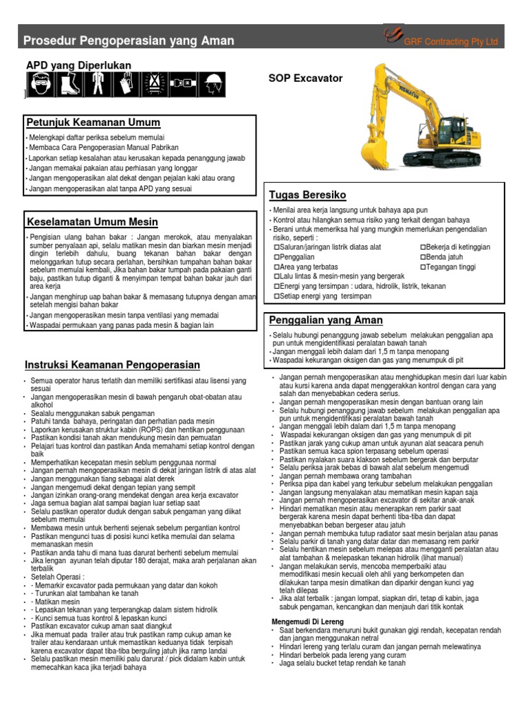 Sop Excavator | PDF