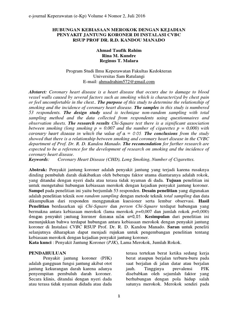 Jurnal Rokok Vs Jantung Koroner | PDF | Pengembangan Diri | Kesehatan ...