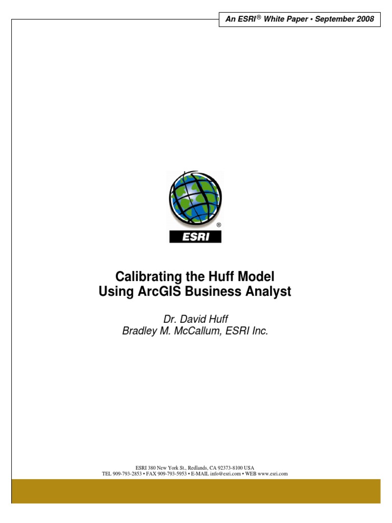 Calibrating Huff Model | PDF | Esri | Arc Gis
