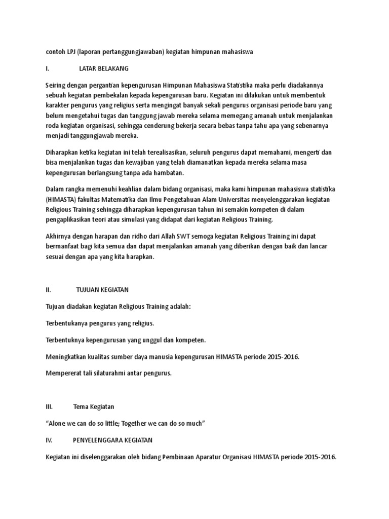 Contoh LPJ (Lap-WPS Office | PDF