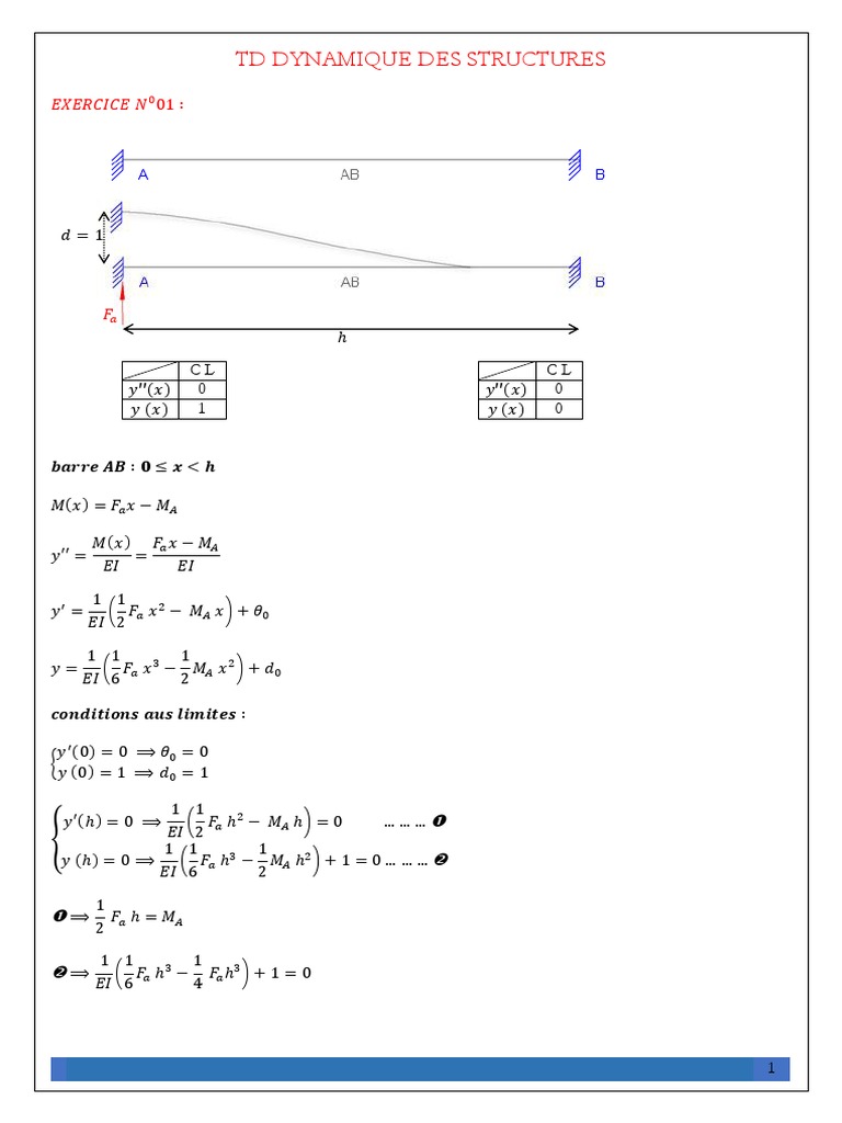 TD Dynamique Des Structures | PDF