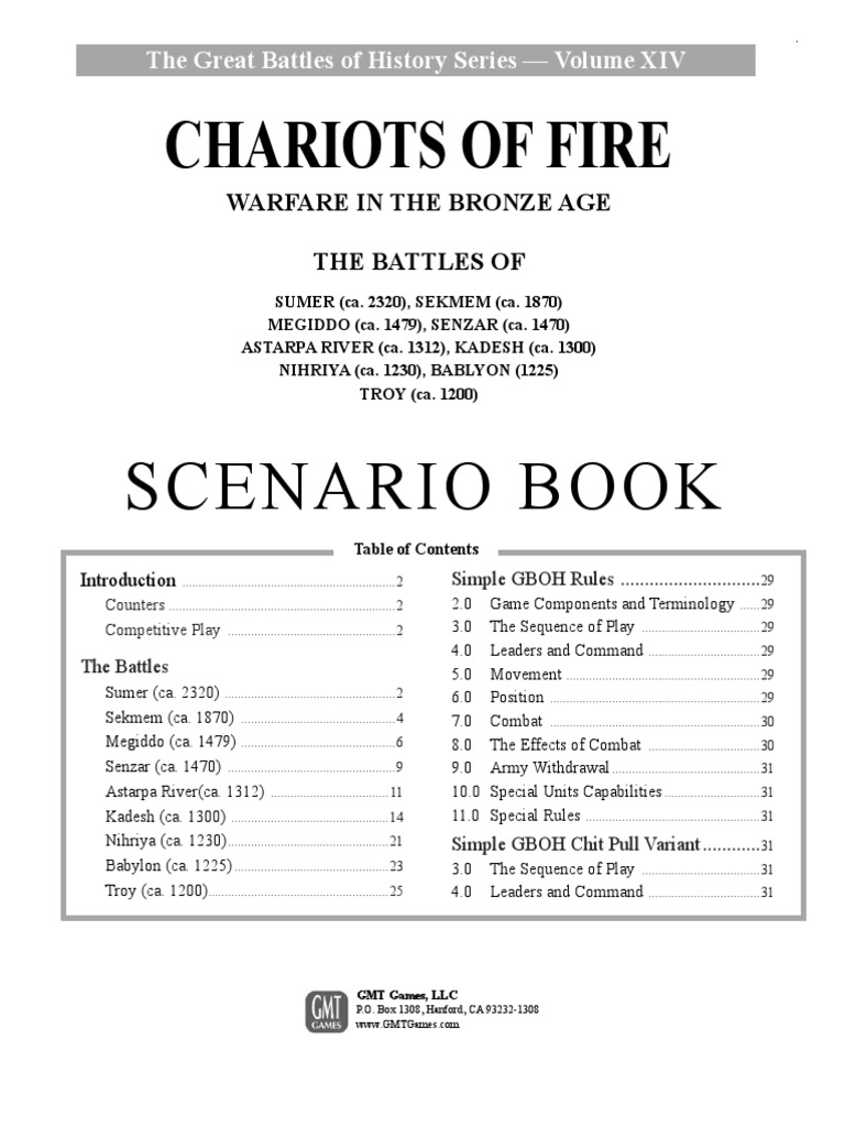 Chariots of Fire Scenarios | PDF | Canaan | Military