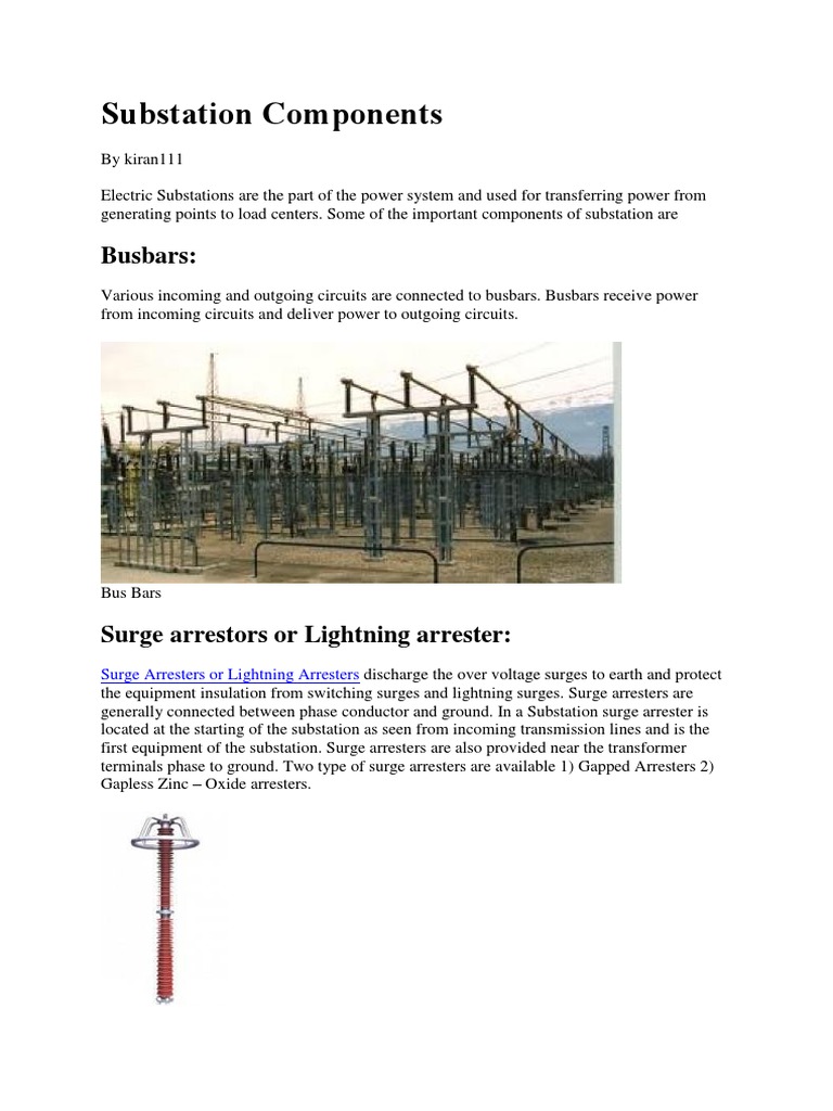 Substation Components: Busbars | PDF | Electrical Substation ...
