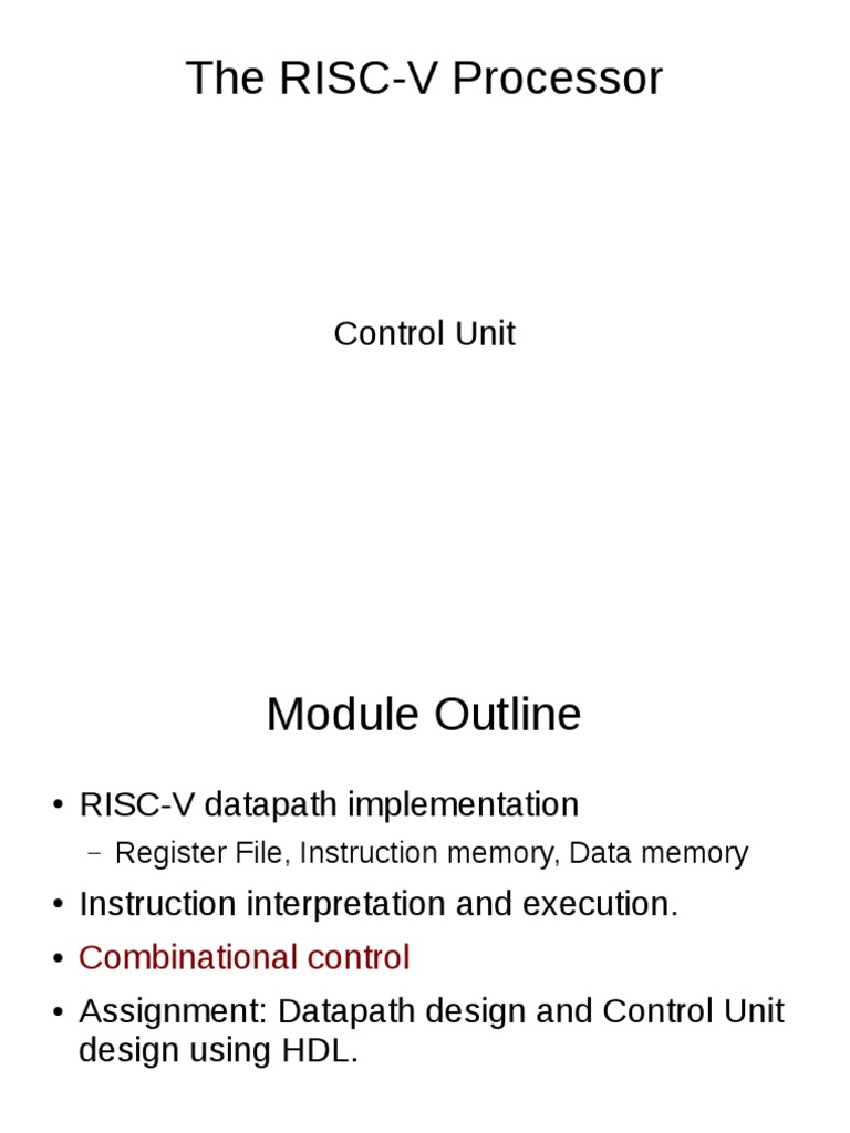 The RISC-V Processor: Control Unit | PDF | Computer Hardware ...