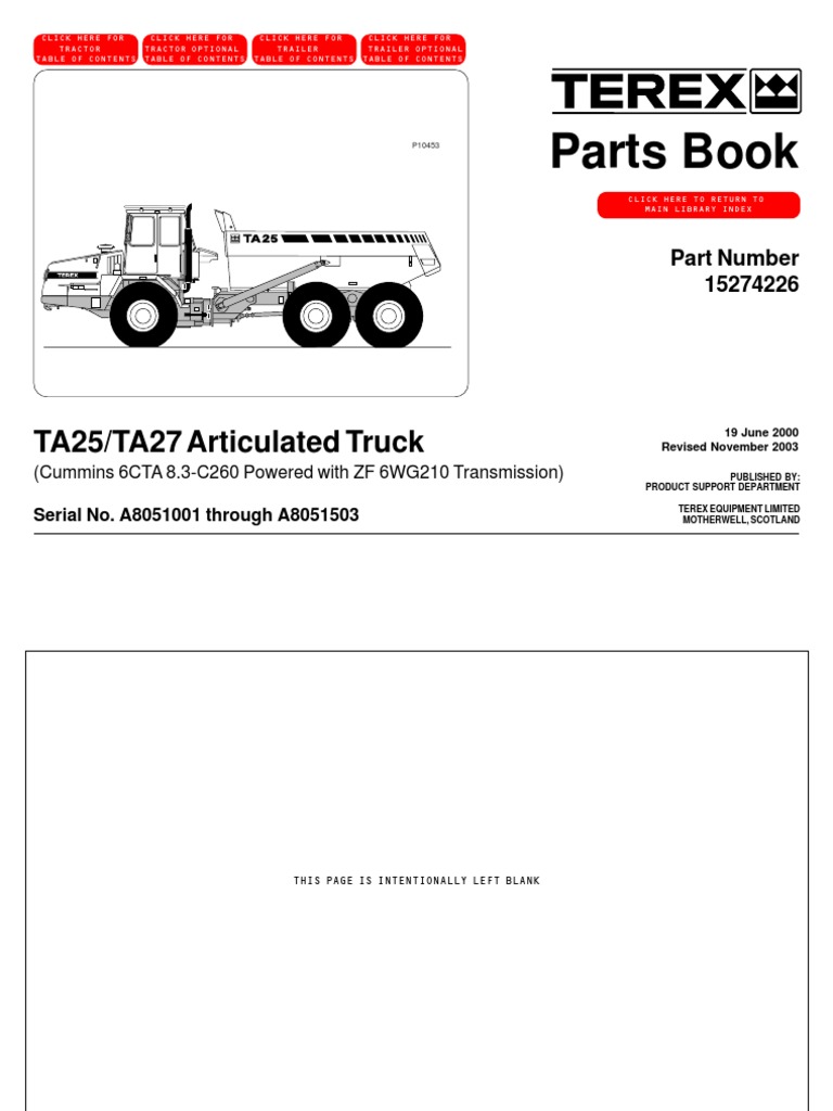Terex TA 25-27 - 8051 PDF | PDF | Transmission (Mechanics) | Steering