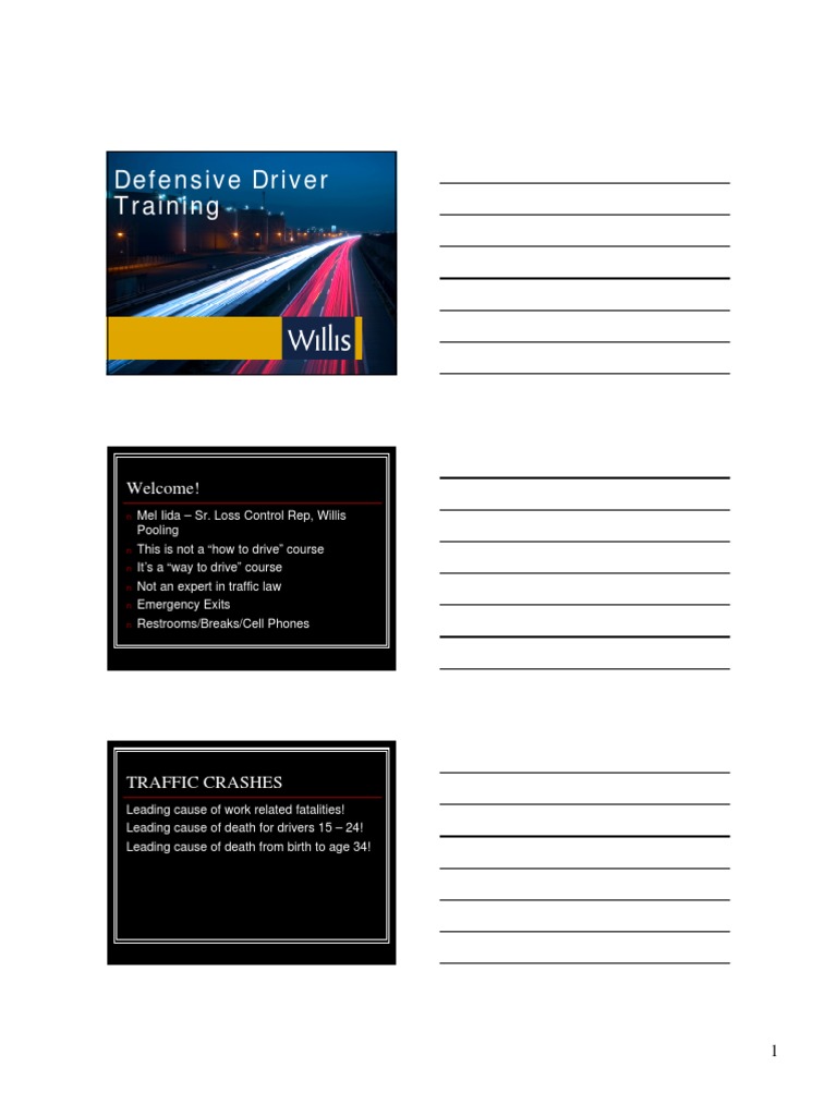 Defensive Driving Hand Out | PDF | Traffic | Traffic Collision