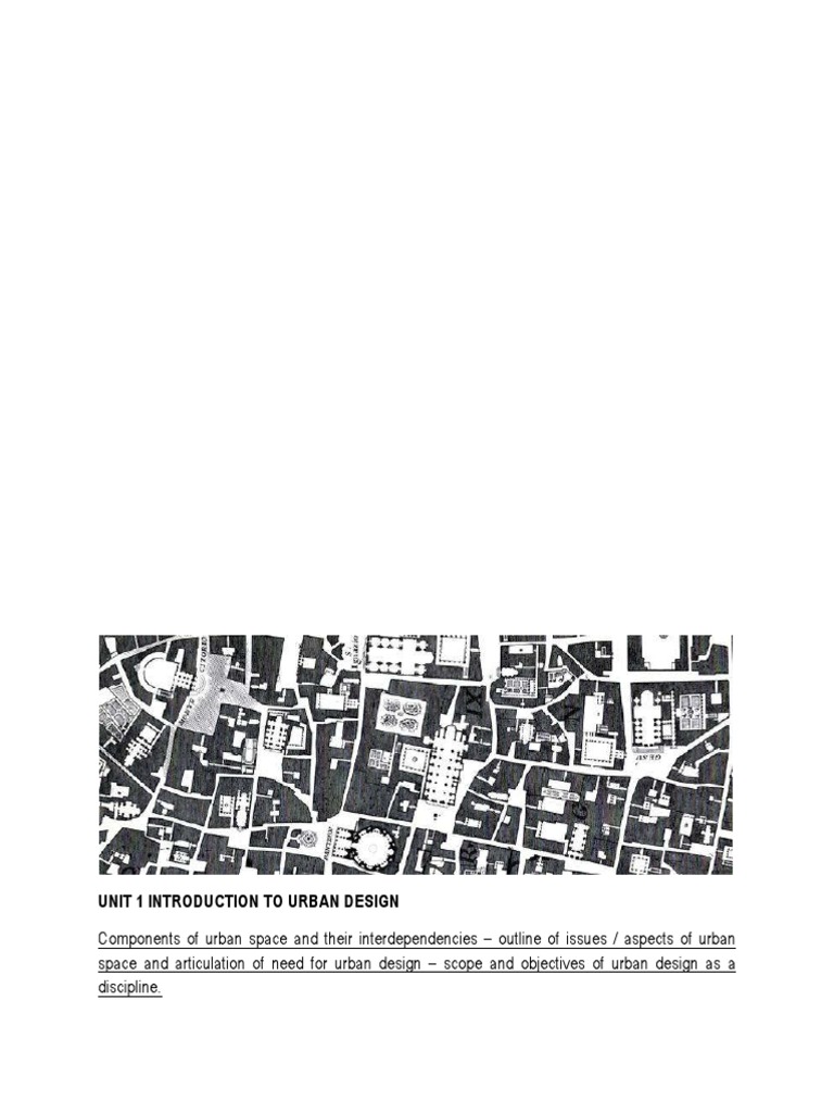 Urban Design Notes (Unit 1 - Unit 5) | PDF | Urban Design | City
