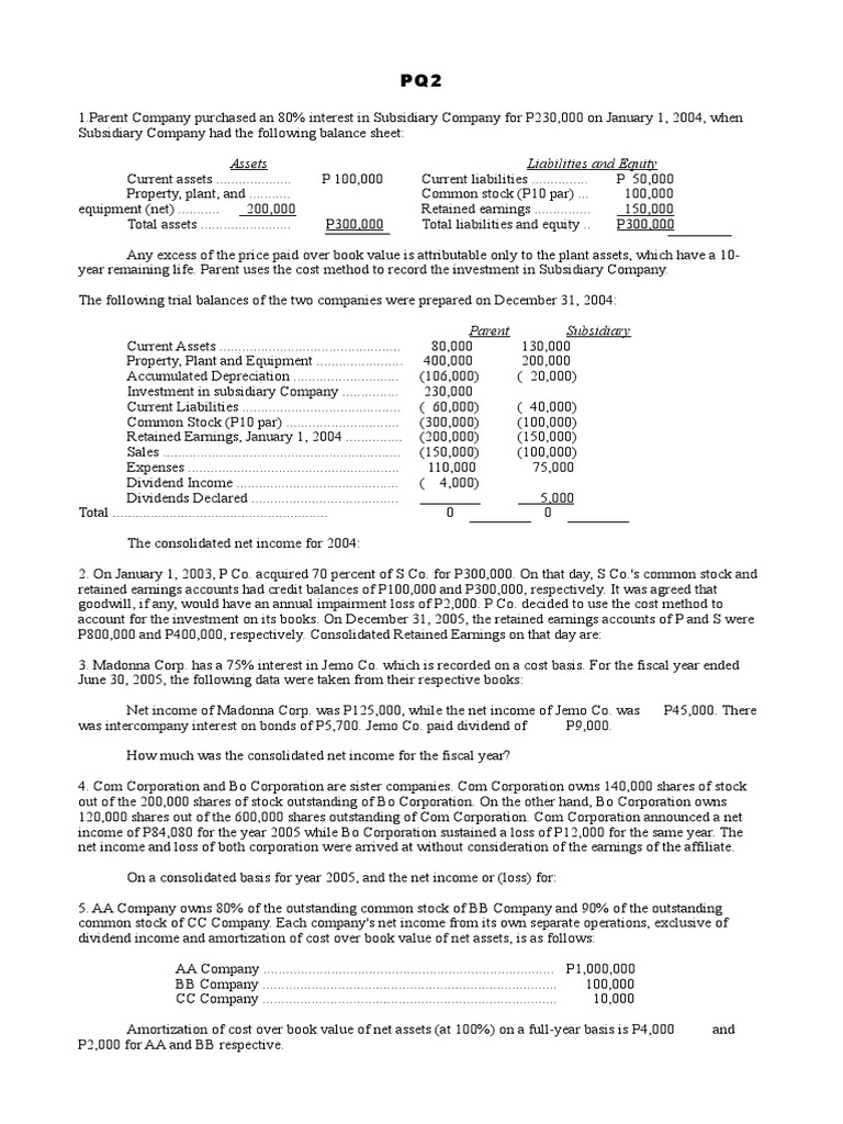 PQ2 | PDF | Retained Earnings | Balance Sheet