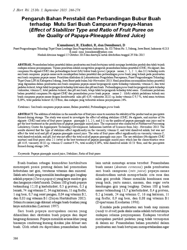 ID Pengaruh Bahan Penstabil Dan Perbandinga | PDF