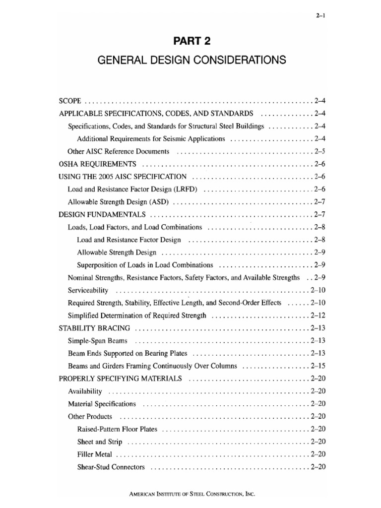 AISC Manual 13th PART2 General Design Consideration | PDF