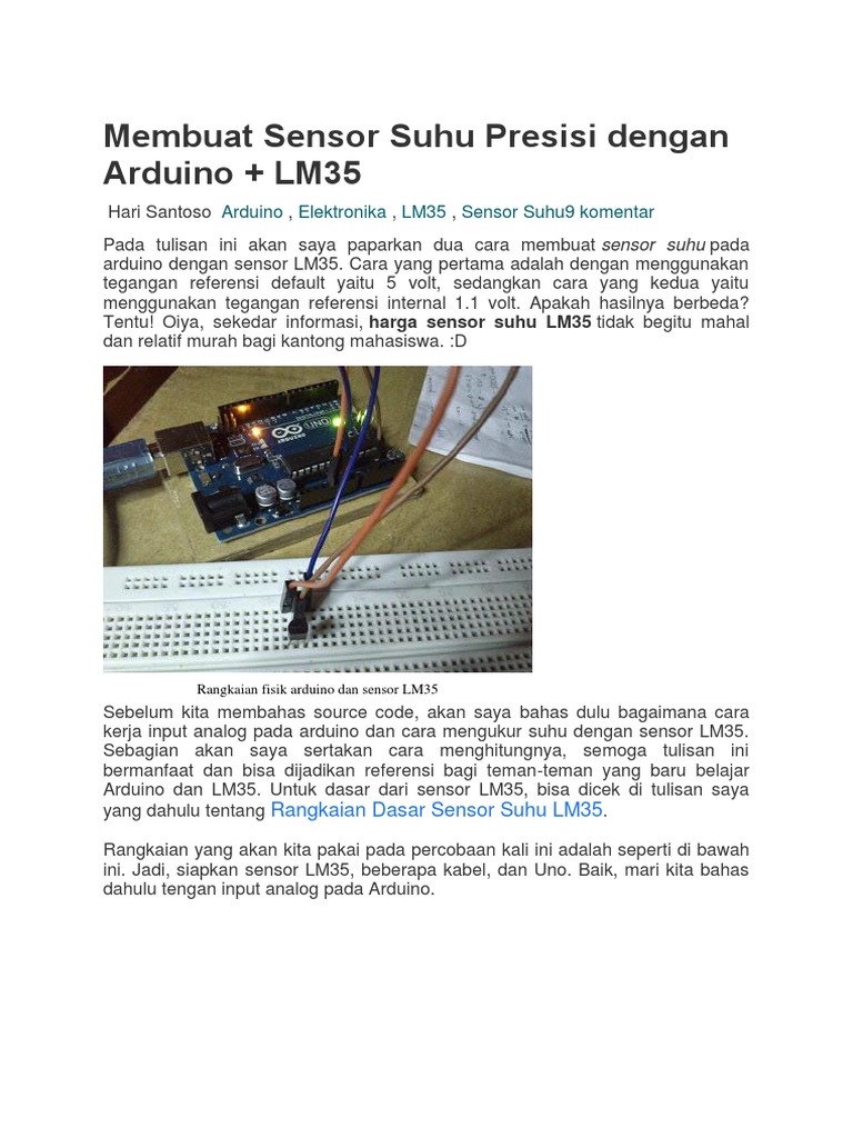 Membuat Sensor Suhu Presisi Dengan Arduino | PDF