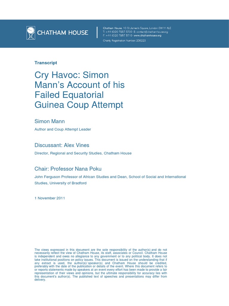 Simon Mann's Coup Attempt Insights | PDF | Unita | Angola