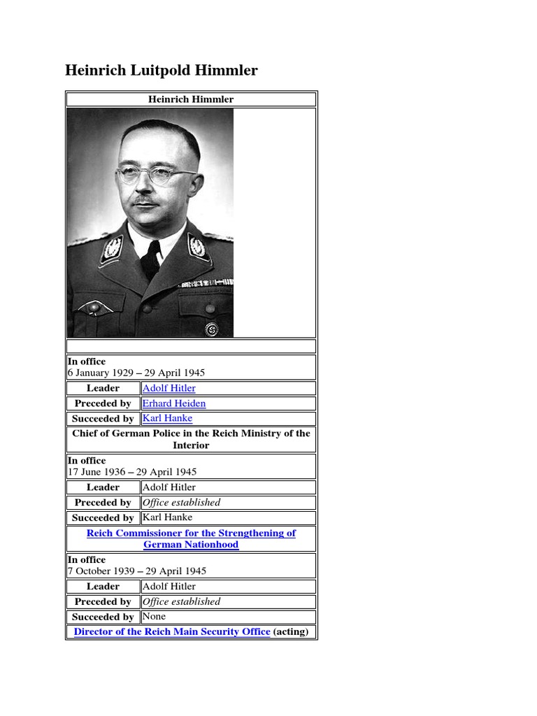 Heinrich Luitpold Himmler | PDF
