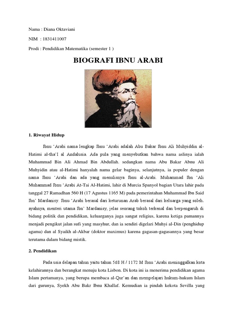 Biografi Ibnu Arabi Dan Mulla Hadi Sabzawari | PDF