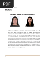 Halimbawa NG Bionote | PDF