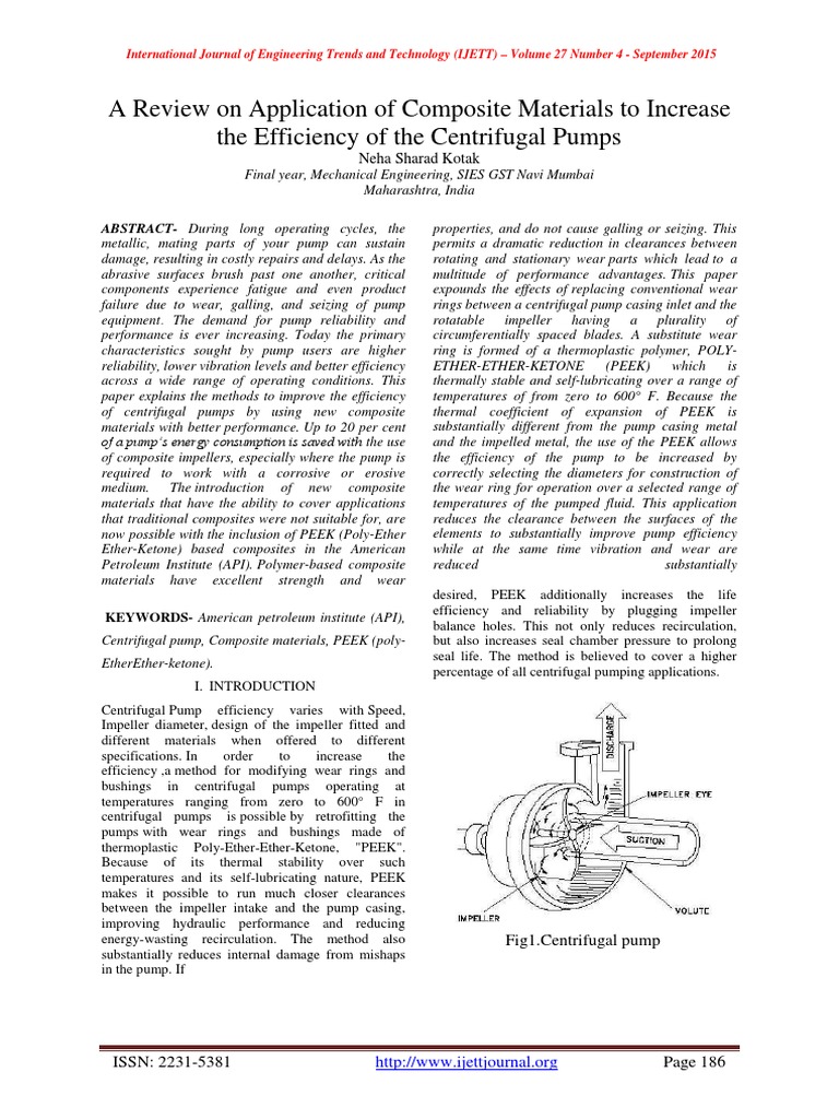 Application of Composites For Centrifugal Pumps | PDF | Composite ...