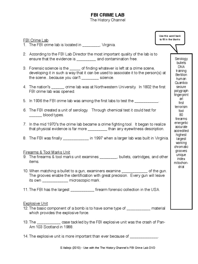 FBI Crime Lab Hand Out | PDF | Forensic Science | Fingerprint