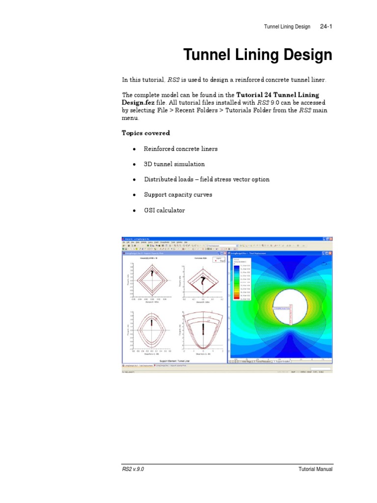 Tutorial 24 Tunnel Lining Design | PDF | Stress (Mechanics ...