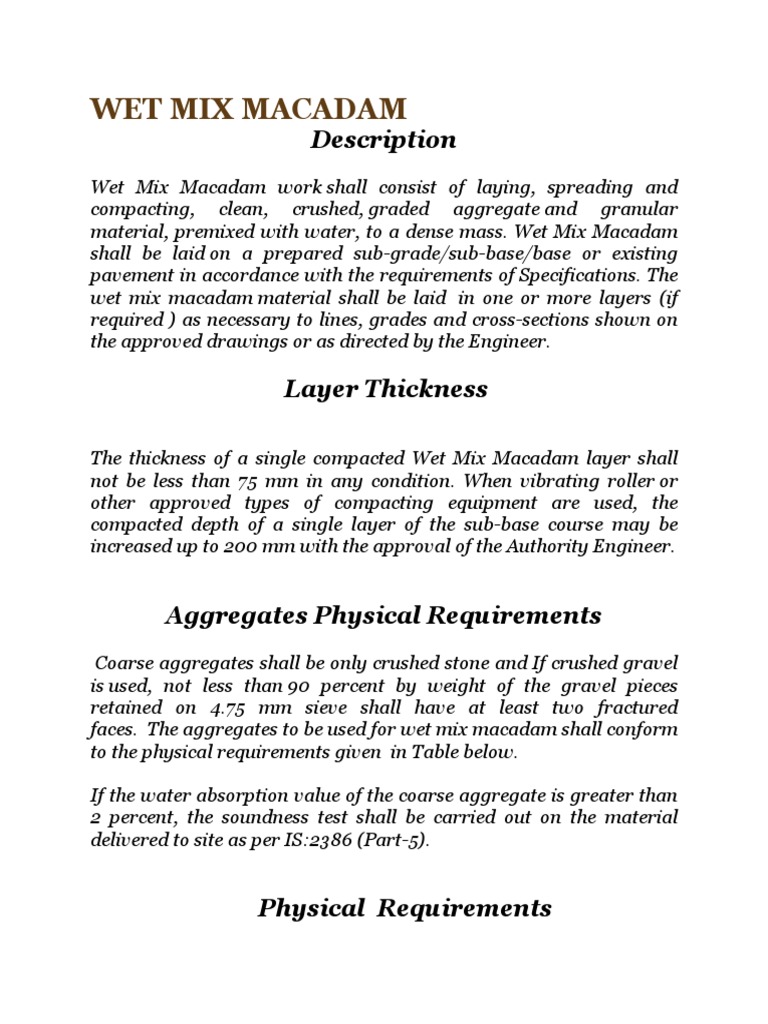 Wet Mix Macadam-wmm | Construction Aggregate | Road Surface