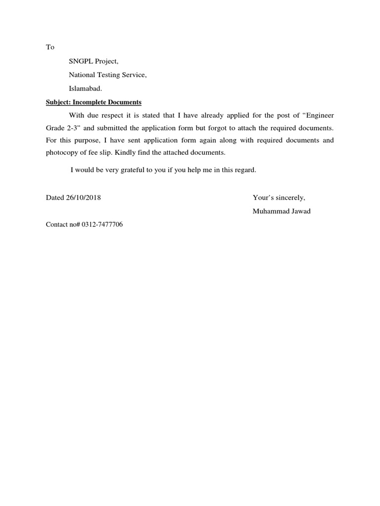 Subject: Incomplete Documents: Contact No# 0312-7477706 | PDF