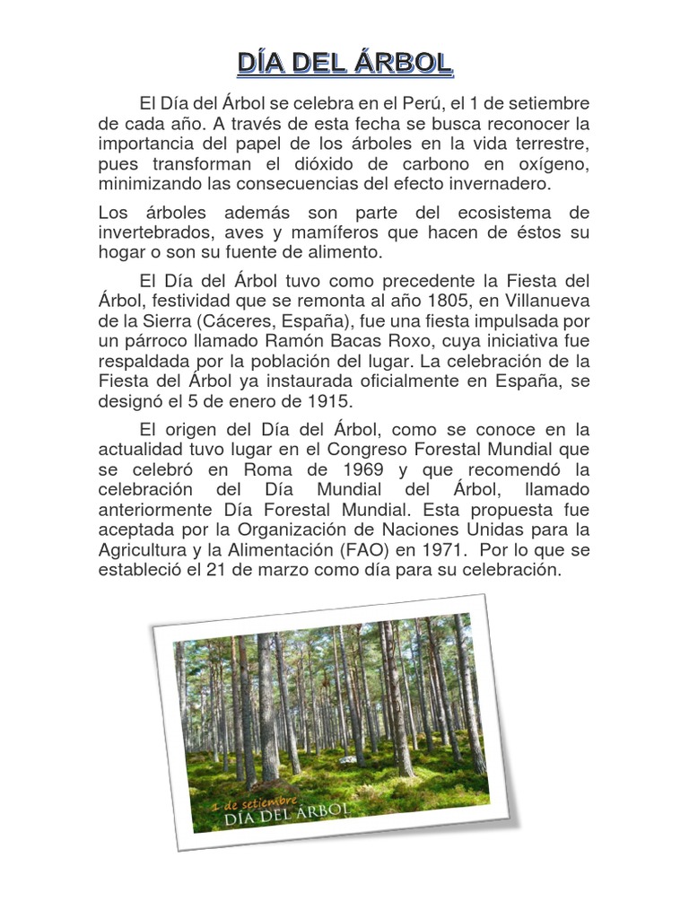 Día Del Árbol | PDF | Familia | Naturaleza
