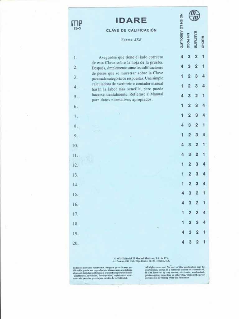 Plantilla de Calificacion Idare PDF | PDF