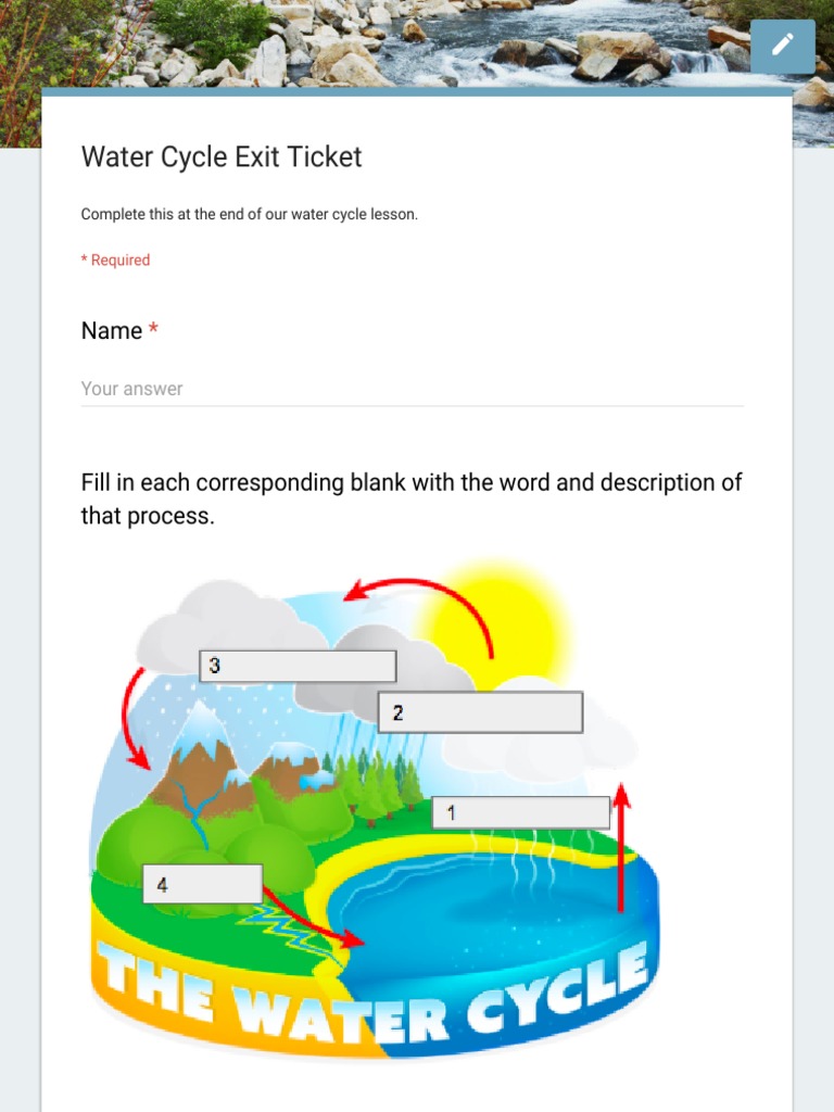 Water Cycle Exit Ticket | PDF