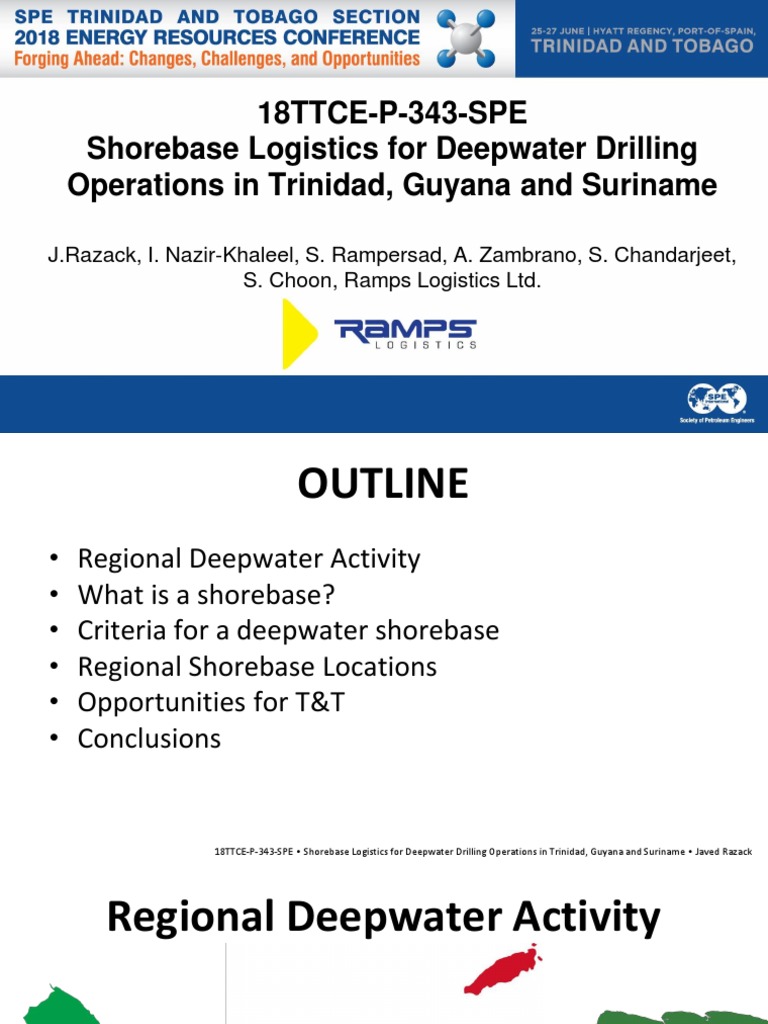 18ttce PPT Tech Sess JR Shorebase Logistics | PDF | Warehouse | Logistics