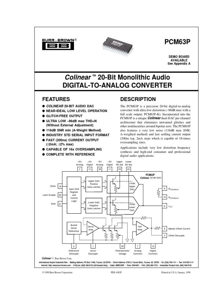 pcm63 PDF | PDF | Digital To Analog Converter | Signal To Noise Ratio