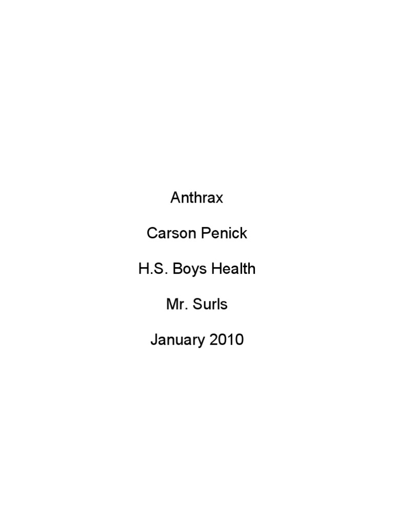 Anthrax | PDF | Anthrax | Epidemiology