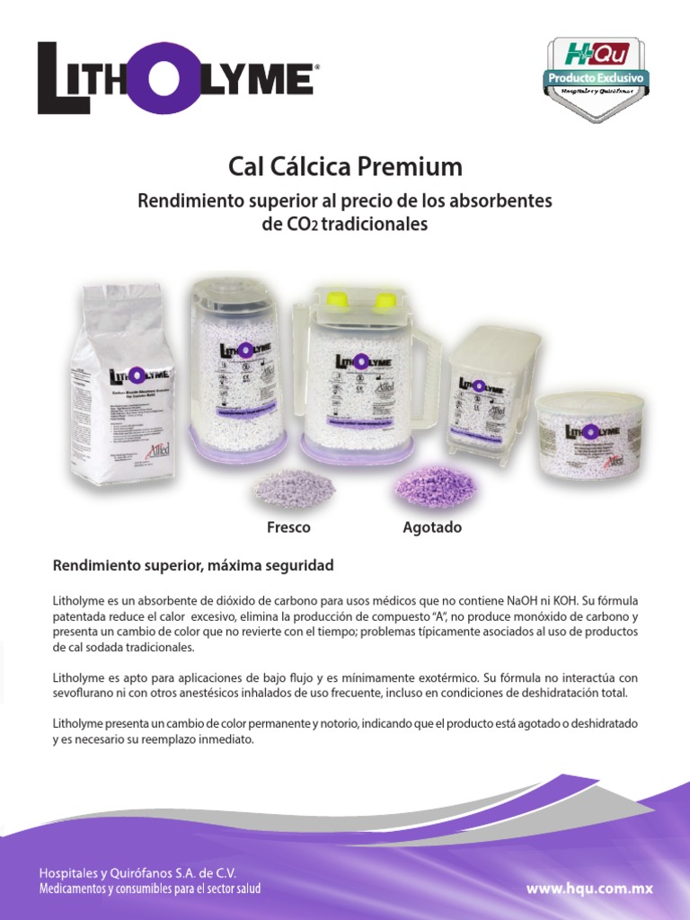 Diptico Litholyme | PDF | Anestesia | Dióxido de carbono