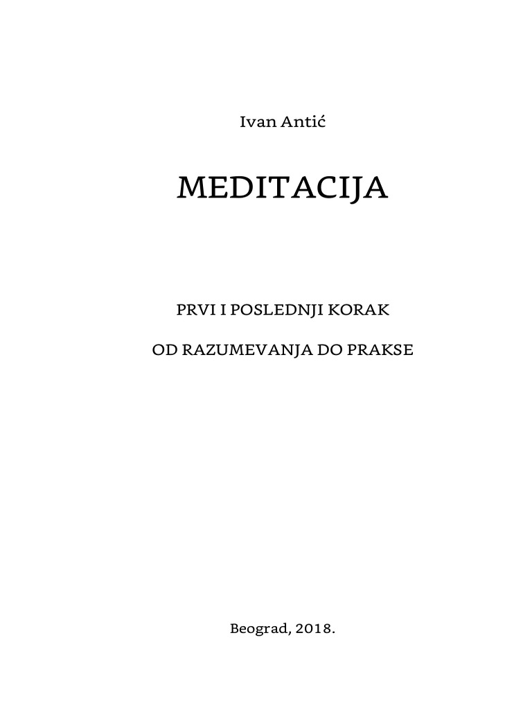 Meditacija - Prvi I Poslednji Korak PDF | PDF