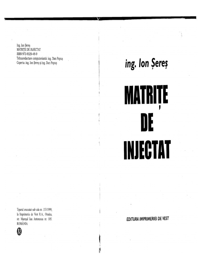 Scribd 330085540-Matrite-Injectie-Mase-Plastice PDF | PDF