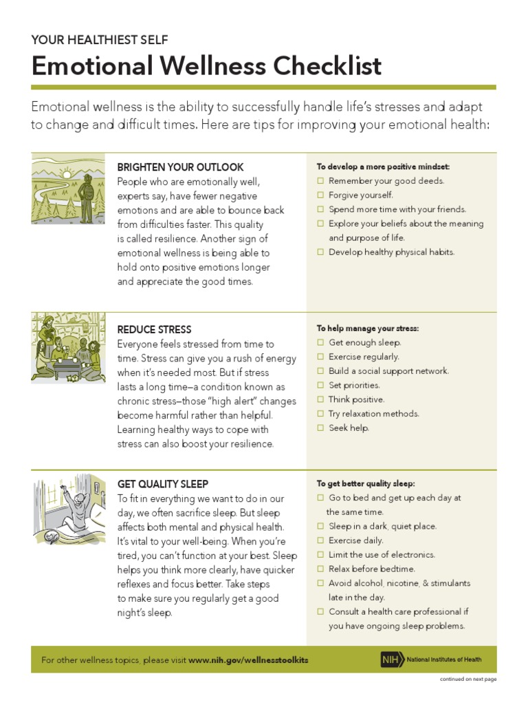 Emotional Wellness Checklist | Download Free PDF | Psychological ...